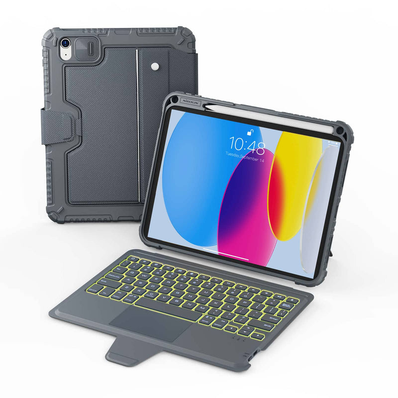 Nillkin Backlit Bumper Combo Computer Keyboard Case ( Grey ) for iPad ...