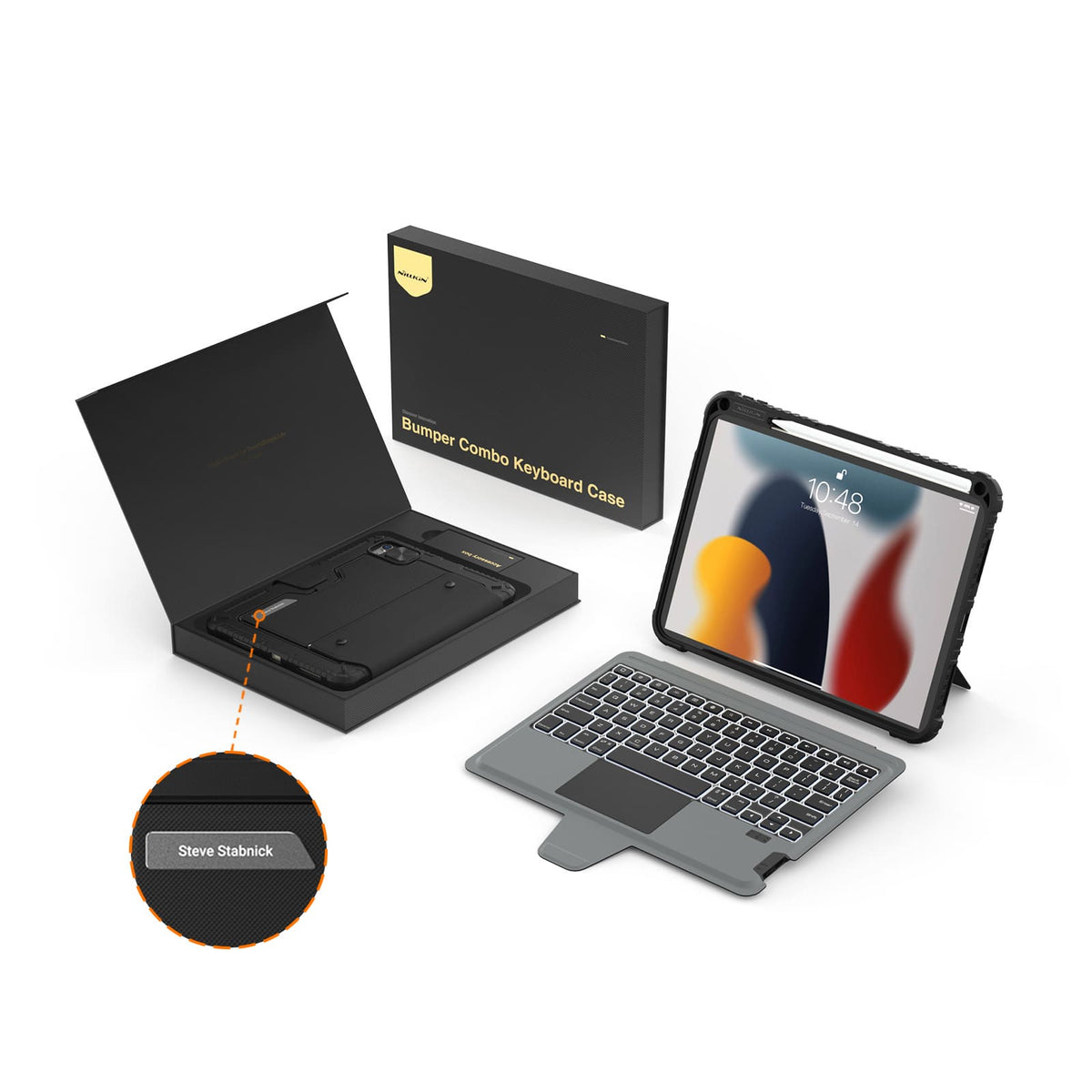 Nillkin Custom Engraved Backlit Keyboard Case with Gift Box for iPad Series